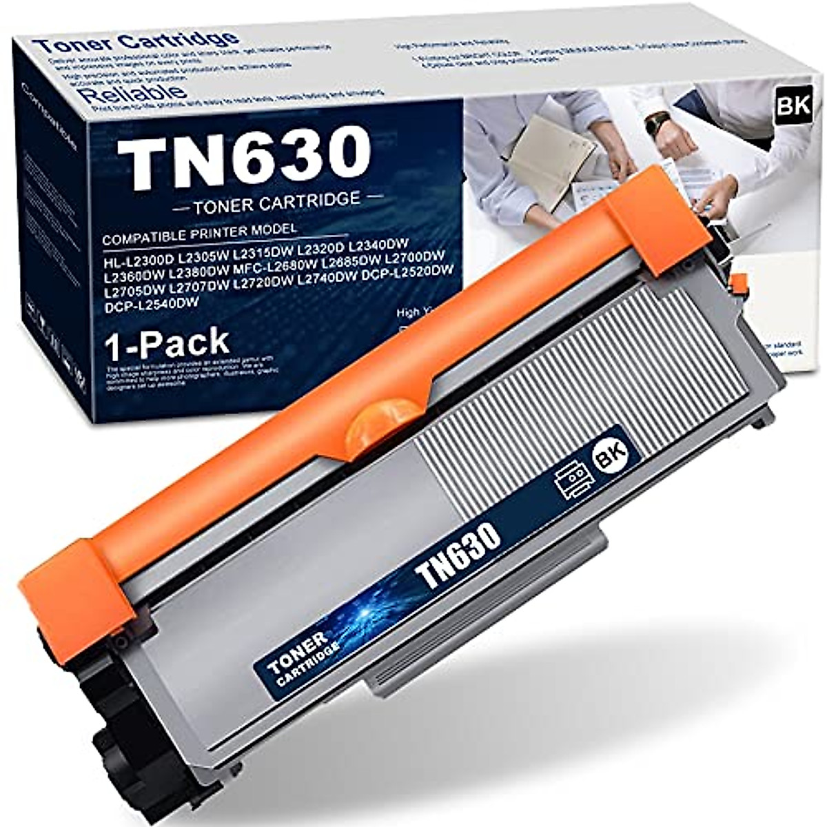 (1-PK,Black) TN630 TN-630 High Yield Compatible Toner Cartridge Replacement for Brother HL-L2360DW L2380DW MFC-L2680W L2700DW L2705DW DCP-L2540DW Printer Toner Cartridge, Sold by NEODAYNET.