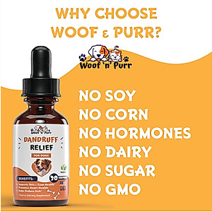 Natural Dog Dandruff Treatment - Supports a Health Skin & Coat, & Dandruff Relief - Dog Dry Skin - Dog Dry Skin Treatment - Dog Skin and Coat Supplement - Skin and Coat Supplement for Dogs - 1 fl oz