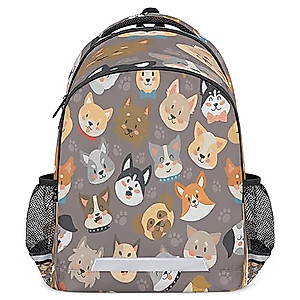 GzLeyigou Cute Husky School Backpacks for Boys Girls Cute Corgi BookBag for Teen Girls Travel Schoolbag for Boys Girls Middle High school Bookbags