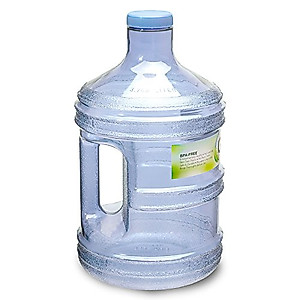 For Your Water 1 Gallon 3.7 Liter BPA Free Plastic Reusable Sport Water Bottle Container Jug with Handle and with 48MM Screw Cap 6.5" x 11. 5" - Blue