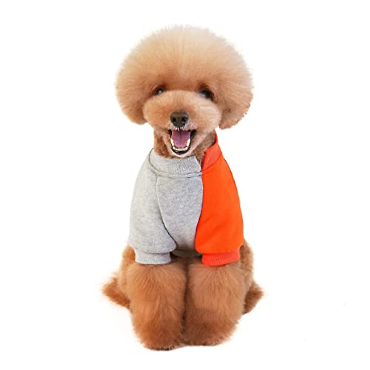 cutedog Combination of Gray and Orange Dog Hoodie Sweater for Dogs Pet Clothes (Large)