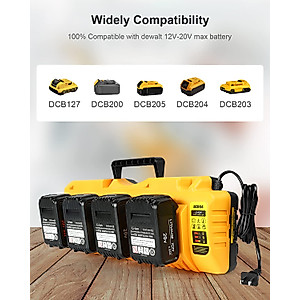 Lenoya DCB104 Replacement for Dewalt 12v 20v Max Multi Battery Charger Station DCB104