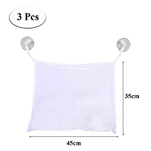 YANCAIYUNL 3 Pcs Bath Toy Storage Bath Toy Holder Removable Mesh Bag with 6 Extra Strong Suction Cups for Toy Storage Bags