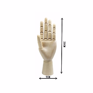 Wood Artist Drawing Manikin Articulated Mannequin with Wooden Flexible Fingers 2 pcs(10 inches-Left Hand&Right Hand)