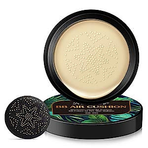 BB Air Cushion BB Cream CC Cream Concealer Cushion All-Day Flawless Foundation Makeup, Even Skin Tone Makeup Base Primer with Mushroom Air Cushion, Easy to Apply, Thin, moist, lasting (Natural)