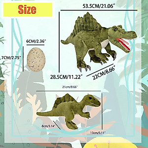 Wilomis 21'' Dinosaur Toys Mommy Dinosaur Stuffed with Baby Dinosaur Egg Plush Toys, Dinosaur Plushies for Kids Christmas Birthday Gift（Spinosaurus Family）