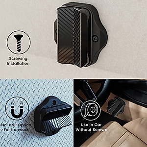 DINGDOON Double-Sided Gun Magnet Mount, Nondestructive Installation Magnetic Handgun Holster in Vehicle, Car, Cashier, Safe, Tactical Pistol Holder for Concealment Compatible with Revolver