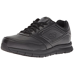Skechers womens Nampa-wyola Food Service Shoe, Black Polyurethane, 8 US