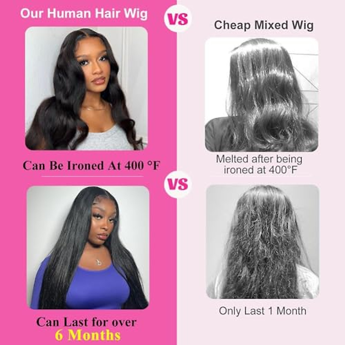 DACHIC 210% Density 13x4 HD 30 Inch Lace Front Wigs Human Hair Pre Plucked Straight Human Hair Wigs for Black Women Glueless Frontal Wigs Human Hair Pre Plucked Free Part with Baby Hair