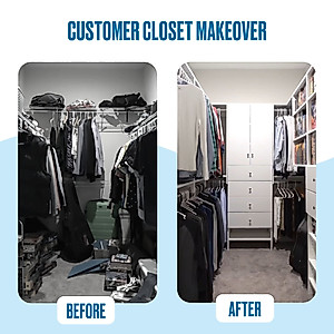 Tall Hanging Closet Unit - Modular Closet System for Hanging - Corner Closet System - Closet Organizers and Storage Shelves (White, 27 inches Wide) Closet Shelves