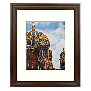 Golden State Art, 16x20 Photo Frame with 11x14 Ivory Picture Mat and Real Glass - 1.8-inch Width (Brown)