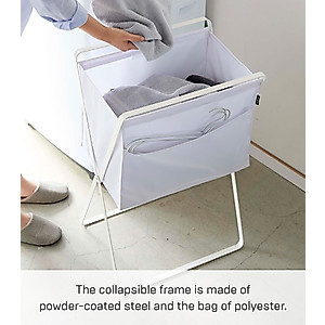 Yamazaki Home Tower Space Saving Storage Hamper, 27.6" - Steel - 9.8 Gallons, 35 Liters