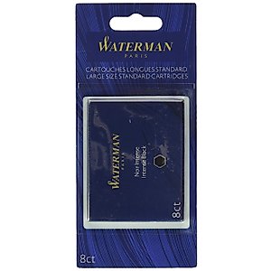 Waterman Fountain Pen Cartridges, Black, 8-Pack (52021W)