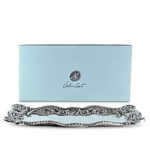 Arthur Court Western Pattern Concho Bread / Snack Serving Tray Parties Bar Dish - Cowboy / Cowgirl Silver Aluminum 6 inch x 12.25 inch