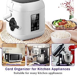 Cord Organizer for Kitchen Appliances, 10 Pack Upgrade Cord Winder Wrappers Stick On, Small Wire Keeper, Appliance Power Cable Holder for Mixer, Pressure Cooker, Coffee Maker and Air Fryer
