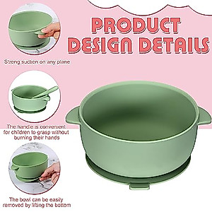 Tanlade 8 Pack Baby Silicone Suction Bowls with Spoon Baby Led Weaning Food Bowl Toddler Food Storage Bowl Dishwasher Microwave Safe Feeding Set