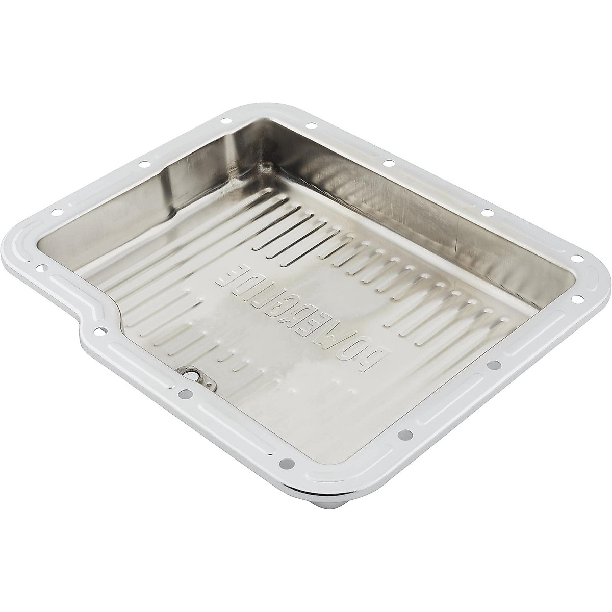 GM Powerglide Steel Transmission Pan, Ribbed, Chrome