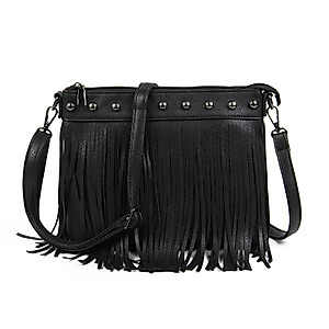 Emprier Women Hobo Fringe Crossbody Purse Vintage Small Tassel Shoulder Handbags