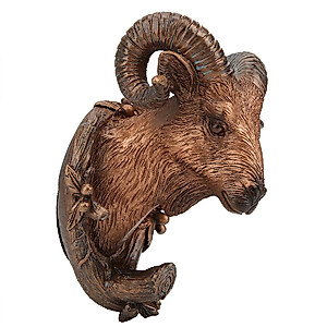 OUKENS Coat Hooks, Vintage Animal Head Shape Wall Hook Coat Hanging Hook Decorative Rustic Single Hanger Home Wall Mounted Decoration for Bathroom Bedroom(Goat)