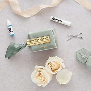 Pinch Provisions Minimergency Kit for Brides, Velvet Sage, Includes 21 Must-Have Emergency Essential Items for Your Big Wedding Day, Compact, Multi-Functional Zipper Pouch, Perfect Survival Kit Gift