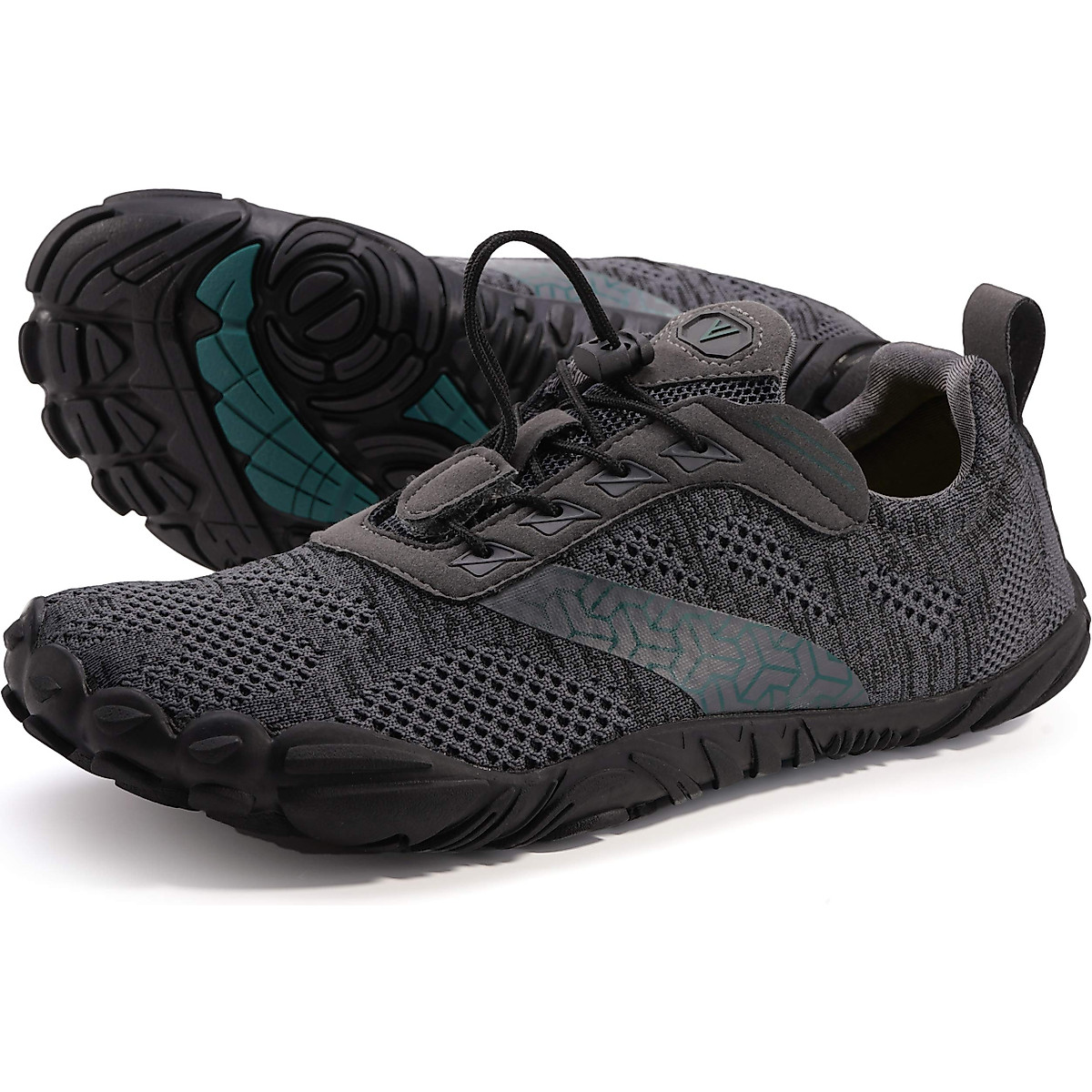 WHITIN Men's Trail Running Shoes Minimalist Barefoot Fingers Wide Toe Box Size 7.5 Gym Workout Fitness Zero Drop Minimus Hiking FiveFingers Grey 40