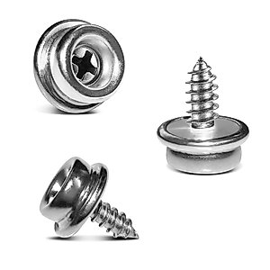 YeeBeny 50PCS Stainless Steel Screws Marine Grade Boat Canvas Snaps 3/8" inch Diameter Stainless Steel, Snaps for Boat Cover, Snap Screw Stud, Made of high-Quality Materials, not Easy to corrode