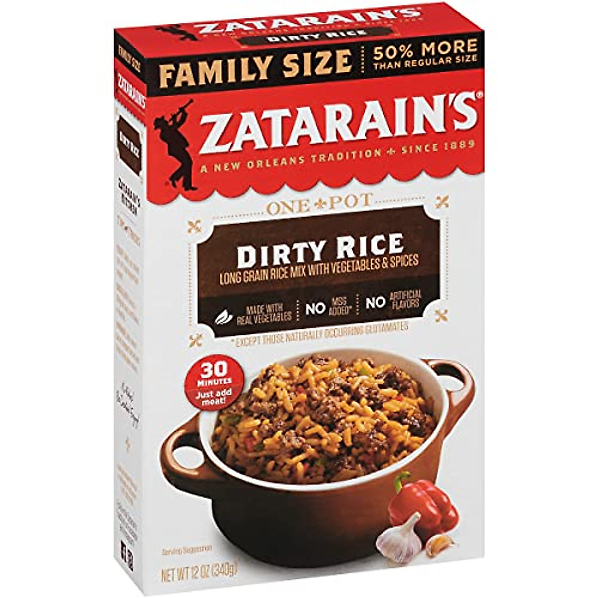 Zatarain's Family Size Dirty Rice, 12 oz (Pack of 12)