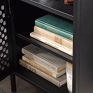 Sauder Boulevard Café Night Stand, L: 14.49" x W: 14.96" x H: 24.02", Black Finish