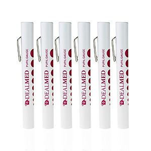 Dealmed Conventional Light Penlights – 6 Penlights with Pupil Gauge, White Penlight Flashlights, Perfect for First Aid Kits