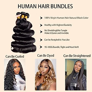 Body Wave Bundles 100% Unprocessed Brazilian Virgin Hair Bundles 20 22 24 inch Body Wave 3 Bundles Double Weft and Wave Bundles For Black Women Body Wave Human Hair Extensions