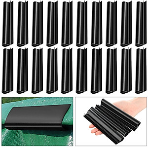 Macarrie 6 Inch Winter Pool Cover Clips for Above Ground Pool Black Pool Wind Guard Clips Fastener Heavy Duty Pool Cover Clamps Large Pool Closing Clips for Swimming Pools Winter Cover (24 Pcs)