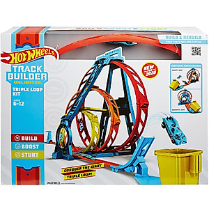 Hot Wheels Track Builder Triple Loop Stunt Loops Hot Wheels 1:64 scale Vehicles