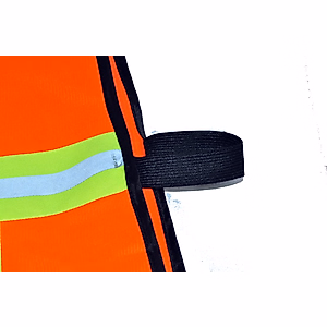 G & F 41113 Industrial Safety Vest with Reflective Stripes, Neon Orange