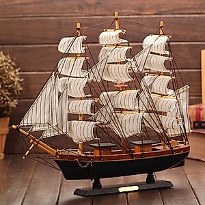 Wooden Sailboat Model Decor Miniature Sailing Boat Ship Model Home Decoration Rustic Mini Antique Sailboat Ornament Crafts Handcrafted Nautical Ocean Theme Sailing Boat for Home Office Tabletop