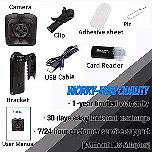 Hidden Spy Camera Mini Wireless Small 1080P Security Camera Camaras Espias Ocultas Motion Activated Detection Night Vision Small Indoor Outdoor Nanny Cam for Cars Home Apartment Gift Exclude SD Card