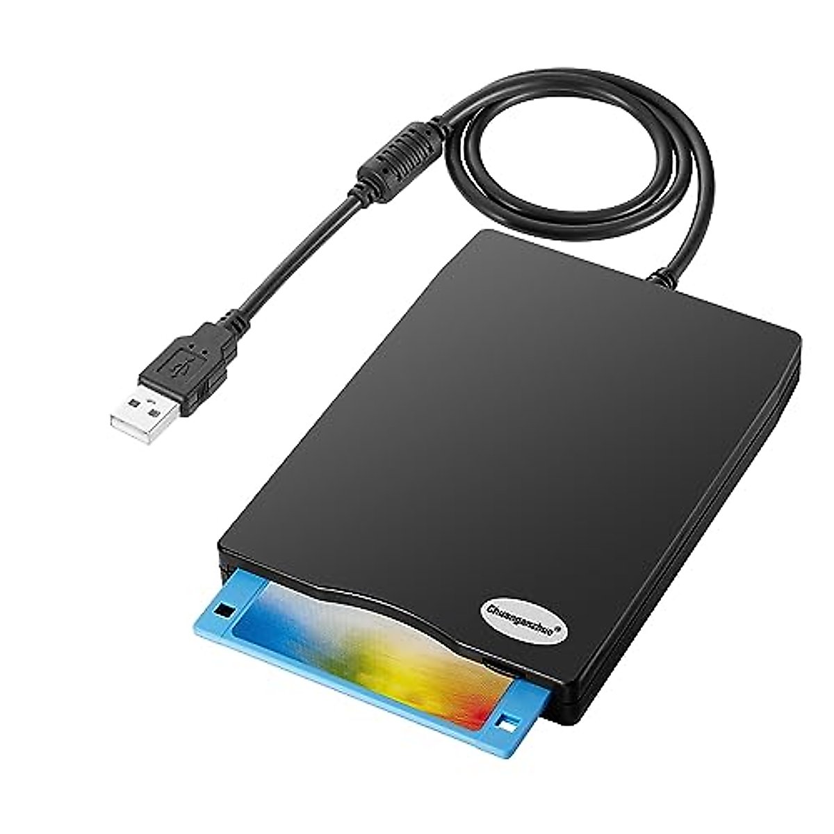 Chuanganzhuo Floppy Disk Reader,3.5 inch External USB Floppy Disk Drive for PC,Laptop and Desktop Computer,Floppy disc Reader for Windows 11/10,Black