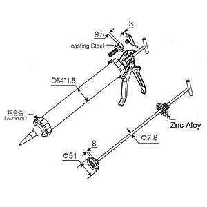 BELAROKO Sausage Caulk Gun 600ml Sausage/Cartridge Dual-use Hand Tool 15” Caulking Gun Kit With 2 Cone Nozzles, 20-ounce (20 oz-2 pack)