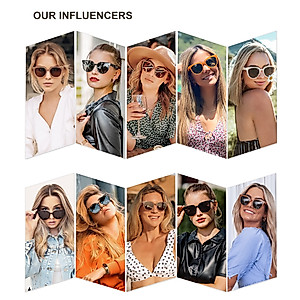 SOJOS Round Polarized Sunglasses for Women Fashion Trendy Style UV Protection Lens Sunnies Sunglasses SJ2175 with Brown Frame/Brown Lens