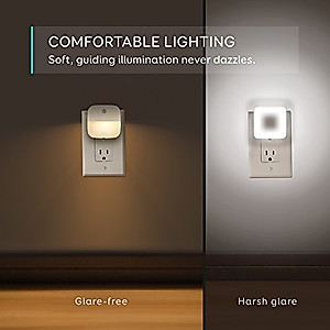 eufy by Anker, Lumi Plug-in Night Light, Warm White LED, Dusk-to-Dawn Sensor, Bedroom, Bathroom, Kitchen, Hallway, Stairs, Energy Efficient, Compact, Light 4-Pack