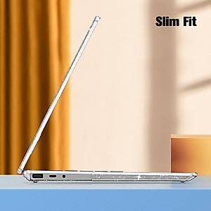 Fintie Case for 12.4 Inch Microsoft Surface Laptop Go 3/2/1 (2023/2022/2020) Model: 2013 1943 - Protective Snap On Hard Shell Cover, Glittering Clear