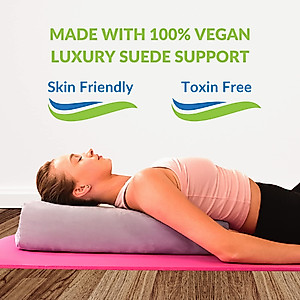 Goodlife HC Multifunctional Yoga Bolster Pillow - Rectangular with Carry Handles & Straps for Stretching Legs Meditation Helps Knee Pain Machine Washable Cover, Light Blue