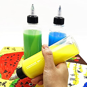XYSMZM 6 Pcs Dispensing Bottles, 4oz Plastic Boston Squeeze Bottles with Twist Top Cap