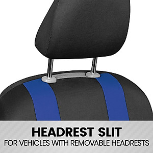 BDK carXS Seat Covers for Cars, Blue Two-Tone with Matching Back Seat Cover, Made to Fit Most Auto Truck Van SUV, Interior Car Accessories, Full Set