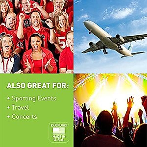 Flents Foam Ear Plugs, 50 Pair for Sleeping, Snoring, Loud Noise, Traveling, Concerts, Construction, & Studying, NRR 33, Purple, Made in the USA