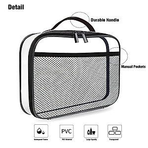 PandaEar 4 Pack Toy Storage Zippered Bags, Clear PVC Portable Organizer Bags with Manual Pockets for Board Games, Puzzles, Building Blocks, Book & Small Toys -Small, Large