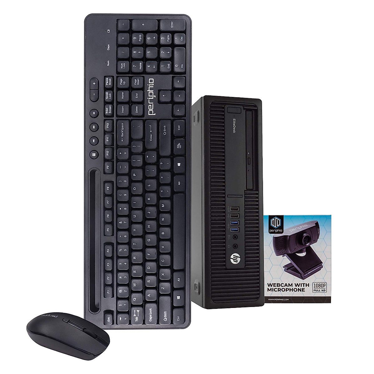 HP 800 G2 Desktop PC Computer, Intel i5-6500, 16GB DDR4 RAM, 512GB SSD, Windows 10 Professional, New 1080p Webcam, New Wireless Keyboard & Mouse, New 16GB Flash Drive, WiFi (Renewed)