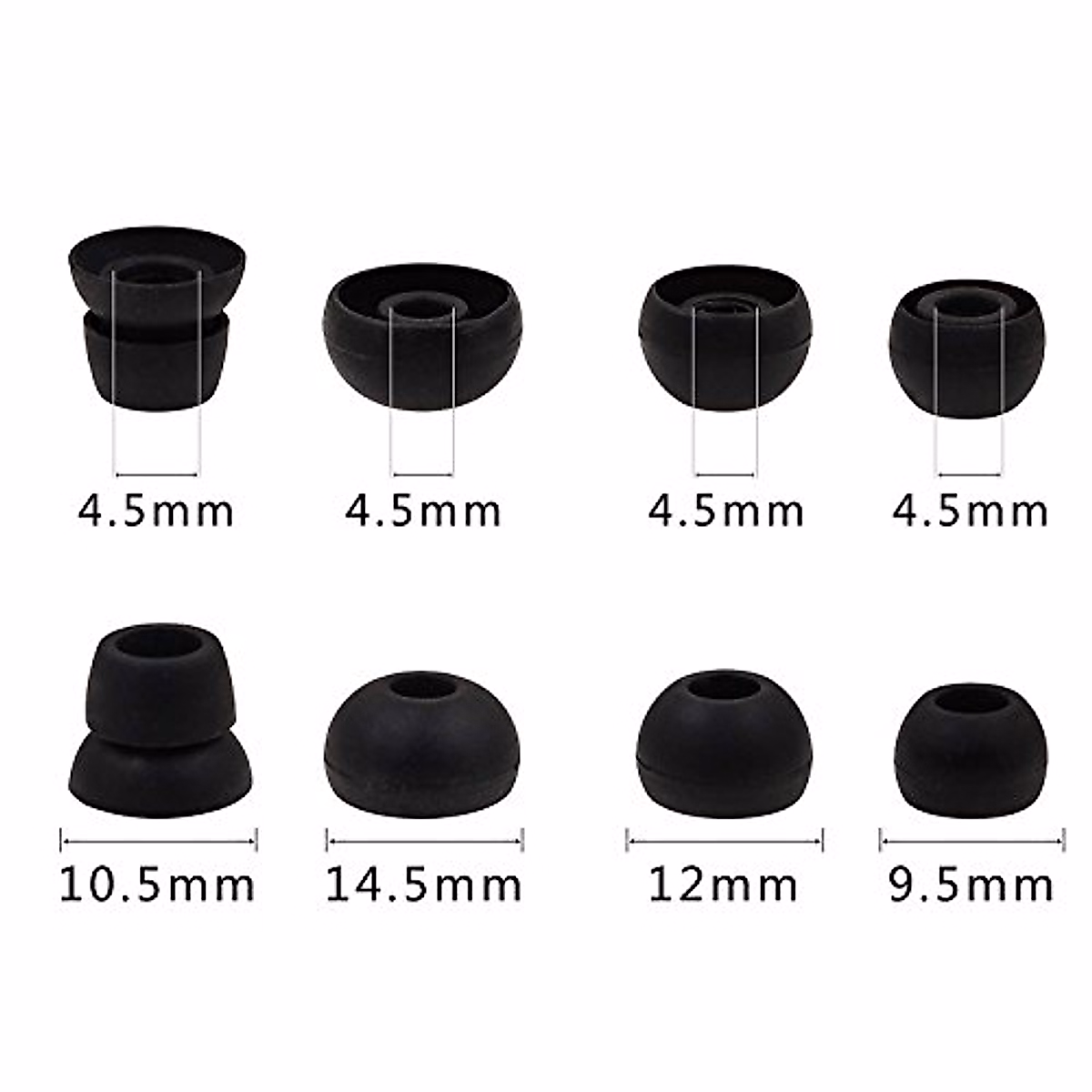 ALXCD Ear Tips for Powerbeats3 Powerbeats 3 Headphone, SML 3 Sizes 9 Pair Silicone Replacement Earbud Tips & 3 Pair Double Flange Ear Tips, Fit for Beats Powerbeats2 Pb3[12 Pair](Black/White/Gray)