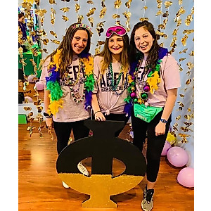 NVENF Mardi Gras Headband Rhinestone Fleur De Lis Hairband Carnival Letter Mask Hair Hoop Costume Party Hair Accessory (Style4)