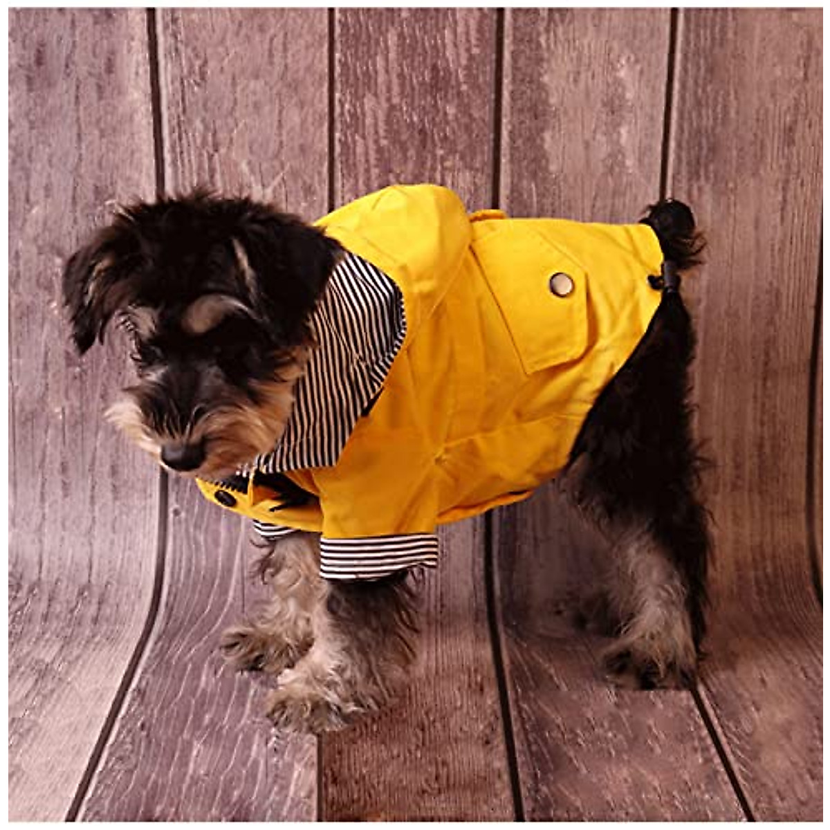 Dog Raincoat Jacket with Zip up Yellow rain Coat Hoodie Water Resistant Stylish Dog Raincoats (Small,Yellow)