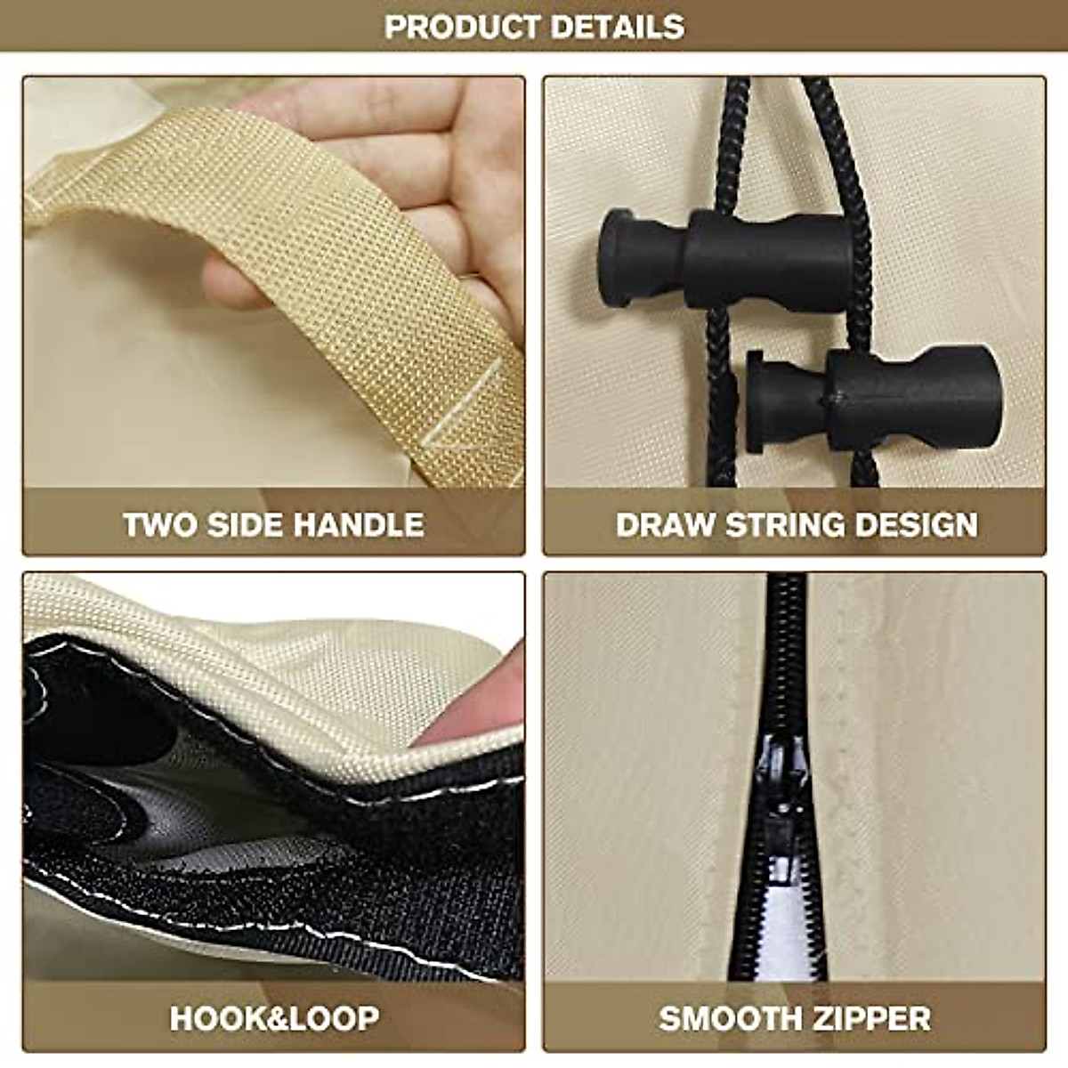 skyfiree Porch Swing Cover Waterproof, Outdoor Swing Covers for Hanging Swing 56"x32"x25",Beige&Coffee